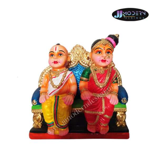 Mama Mami Sitting Pair Clay (7 Inch) - Navarathri Golu Dolls Online ...