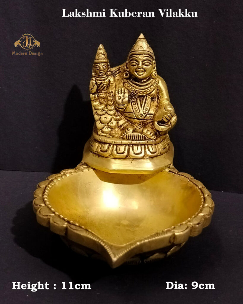 Brass Lakshmi Kuberan Vilakku 11cm height - Navarathri Golu Dolls ...